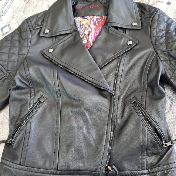 Robert Graham | Jackets & Coats | Robert Graham Black Leather Jacket ...